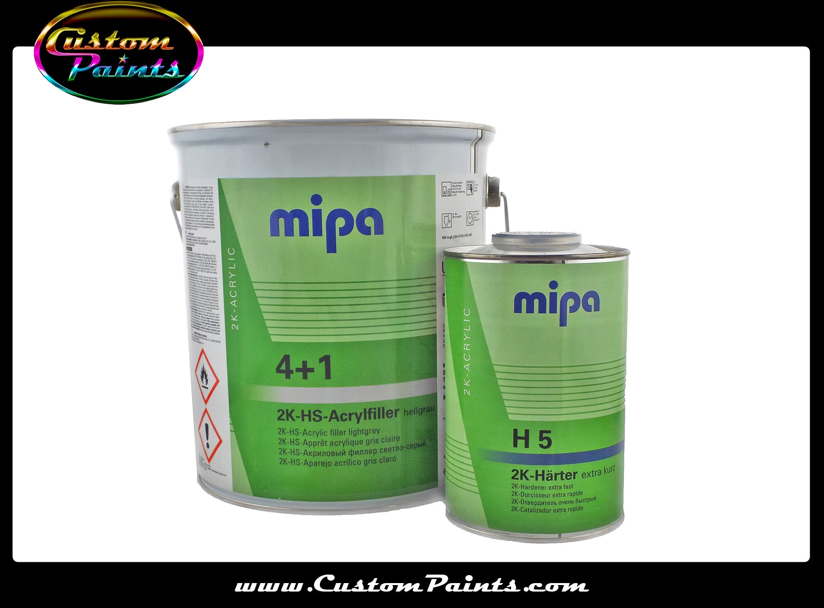 Primer: Mipa 4+1 Acrylic Filler Primer 4 Litre Kit – Custom Paints UK and Europe