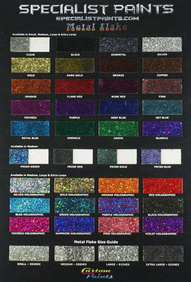 Metalflake Shade Card – Custom Paints UK and Europe